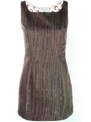 MARINE SERRE Crescent Moon Panelled Minidress - Brown