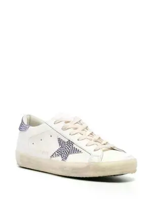 GOLDEN GOOSE Super-star Embellished Leather Sneakers