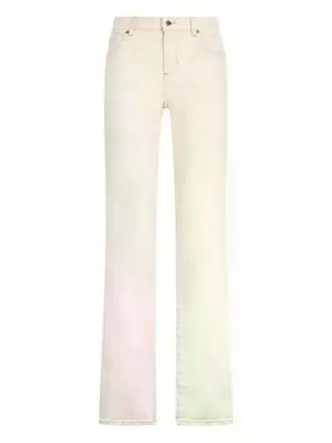 Liu Jo Straight-leg Jeans With Logo Plaque - Neutrals