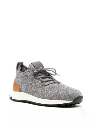 TOD'S Knitted Upper Sneakers With Leather Trim