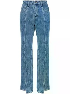 Lvir Washed Denim Jeans With Crinkled Finish