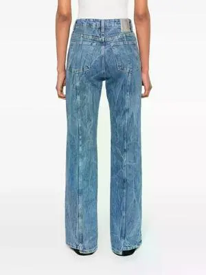 Lvir Washed Denim Jeans With Crinkled Finish