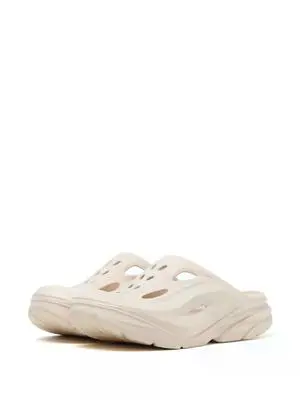HOKA® Ora Recovery Round-toe Slippers With Cut-out Detailing - Neutrals