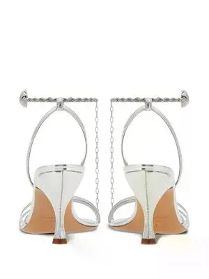 FERRAGAMO 70mm Patent Leather Strappy Sandals - Silver