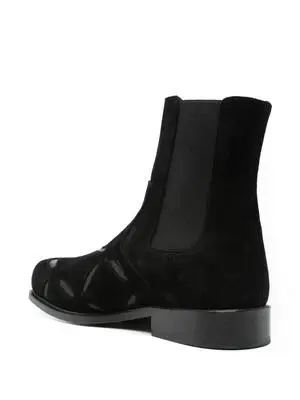STEFAN COOKE Slashed Square Toe Boots - Black