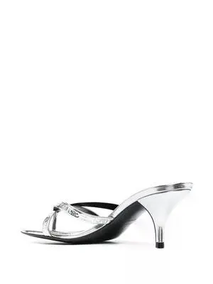 TOM FORD Metallic Leather Sandals With -tone Logo Detail