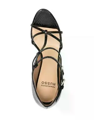 FRANCESCO RUSSO 105mm Snakeskin-effect Sandals