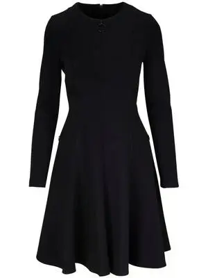 Akris Zip-up Panelled Flared Midi Dress - Black