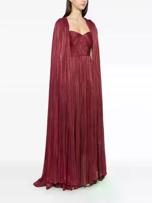 ANA RADU Pleated Gown With Cape Effect