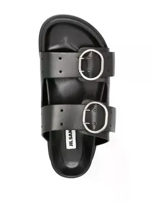 JIL SANDER Buckle-fastening Flat Sandals - Black