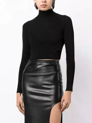 Matériel Roll-neck Ribbed-knit Cropped Jumper