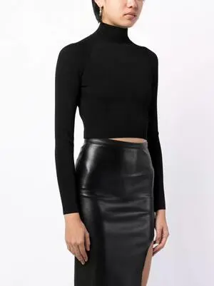 Matériel Roll-neck Ribbed-knit Cropped Jumper