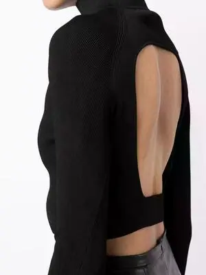 Matériel Roll-neck Ribbed-knit Cropped Jumper