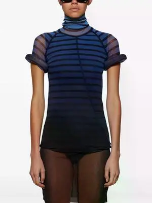 JEAN PAUL GAULTIER Striped Mesh Mini Dress