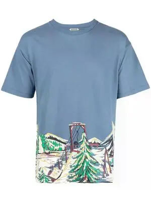 BODE Ski Lift Cotton T-shirt - Blue