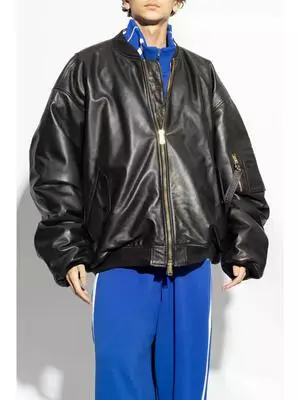 Vetements Leather Bomber Jacket