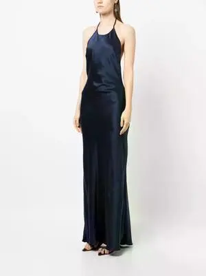 REFORMATION Jeany Satin-finish Silk Maxi Dress - Blue
