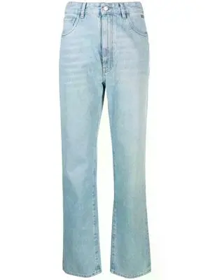 Gcds Rhinestone Embellished Straight-leg Jeans - Blue