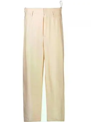 FORTE_FORTE Beige Cotton/linen Concealed Front Trousers