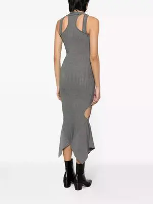 ANDREĀDAMO Cut-out Ribbed Knit Midi Dress