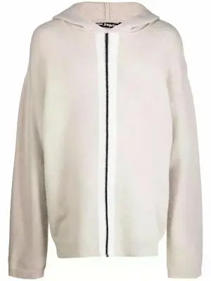 Palm Angels Striped Knit Hoodie