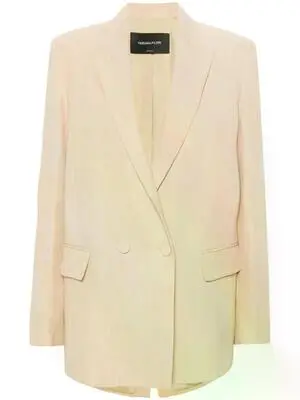 Fabiana Filippi Double-breasted Linen Blend Blazer - Neutrals