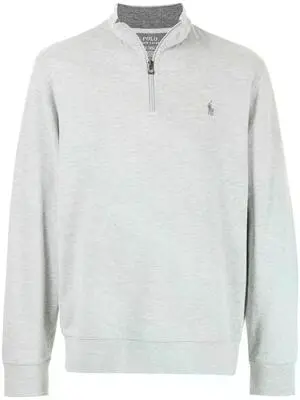 Polo Ralph Lauren Embroidered Logo Half-zip Sweatshirt - Grey