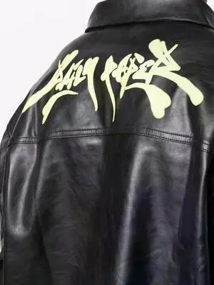 DAILY PAPER Long-sleeved Faux-leather Shirt