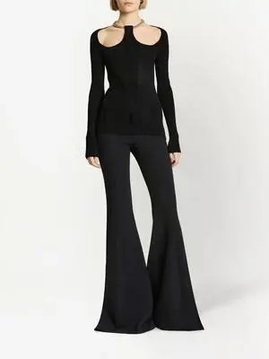 Proenza Schouler Chain Detail Ribbed Knit Jumper - Black