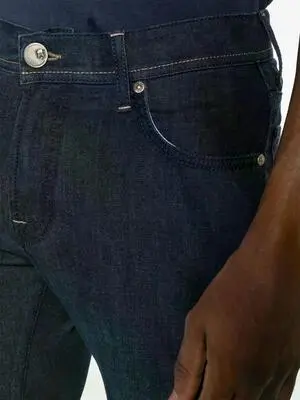 Corneliani Straight Leg Jeans With Embroidered Logo