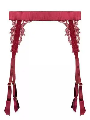 FLEUR OF ENGLAND Gisele Silk-blend Suspender Belt - Red