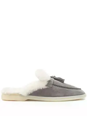 SCAROSSO Lucrezia Suede Mules - Grey