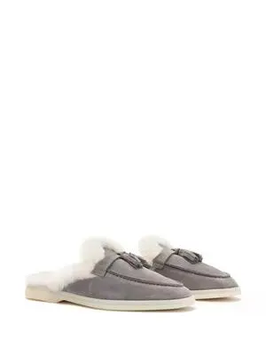 SCAROSSO Lucrezia Suede Mules - Grey