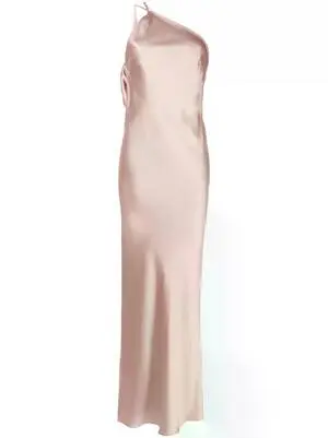 Michelle Mason One-shoulder Bias Silk Gown
