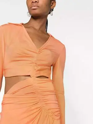 Off-White Draped Cut-out Midi Dress