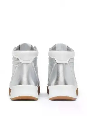 COURREGES Mid Club 02 Leather Sneakers - Silver