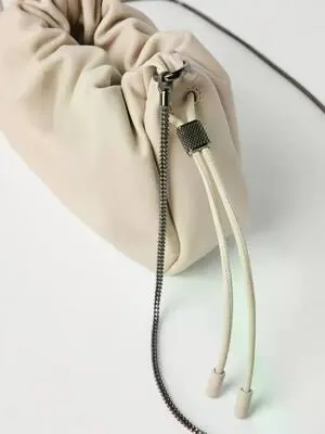 Brunello Cucinelli Mini Mellow Leather Bucket Bag - Neutrals