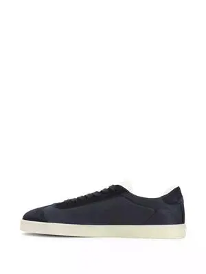 Prada Suede And Nylon Lace-up Sneakers - Blue