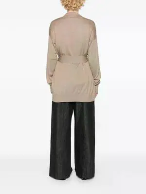 WILD CASHMERE Scarlet Open-front Belted Cardigan