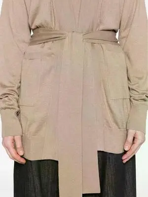 WILD CASHMERE Scarlet Open-front Belted Cardigan
