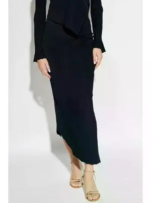 Cult Gaia Plissé Asymmetric Midi Skirt