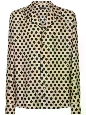 Dolce & Gabbana Polka Dot-print Silk Shirt - Neutrals
