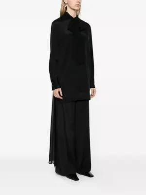 P.a.r.o.s.h Silk Satin Mini Dress With Chiffon Cape