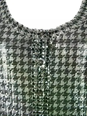 Rabanne Metallic Sequin Houndstooth Tank Top