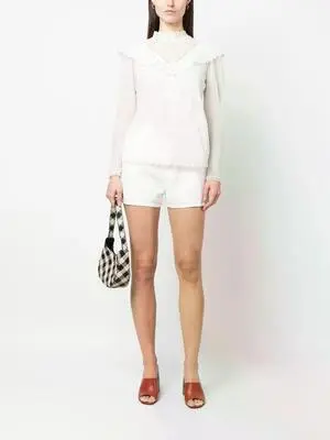 TWINSET Embroidered Mesh Blouse