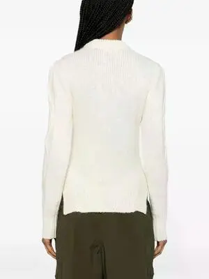 Isabel Marant Étoile Ecru Alpaca Wool-blend Cable Knit Mock Neck Sweater