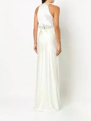 Michelle Mason Draped Halterneck Gown