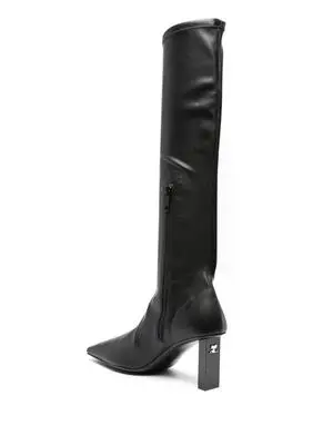 COURREGES Ac Charm 70mm Faux-leather Boots - Black