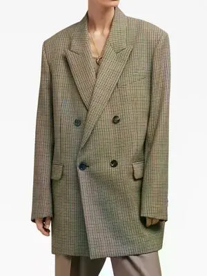 AMI Paris Check-print Double-breasted Blazer
