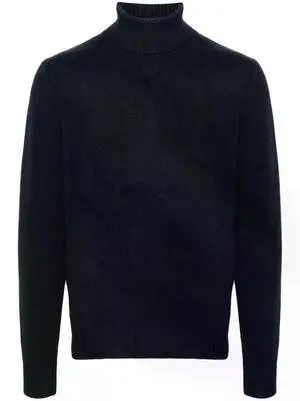 DELL'OGLIO Roll Neck Knit Jumper Blue